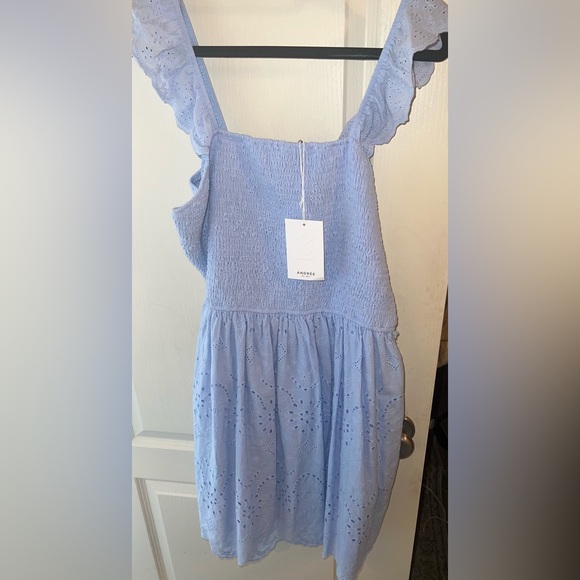ANDREE BY UNIT | Dresses | Andree By Unit Light Blue Eyelet Smocked ...